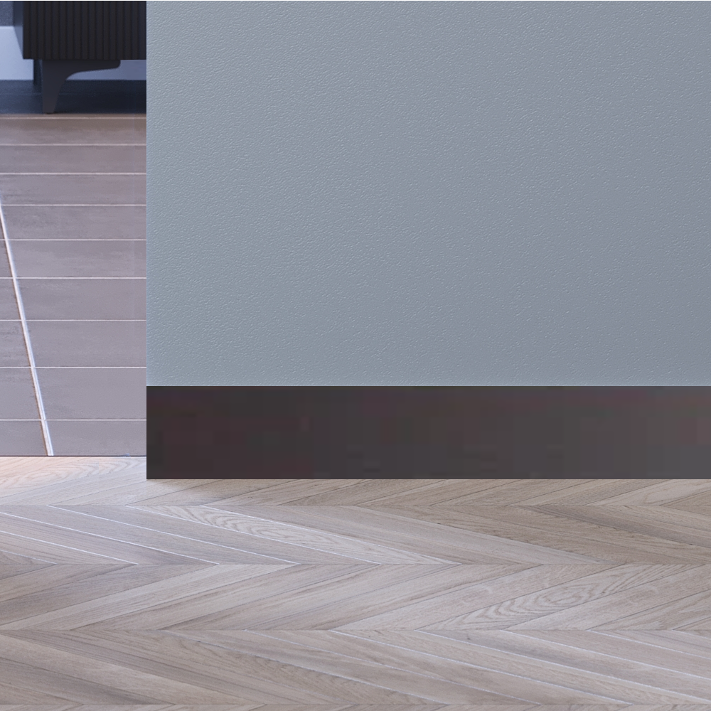 Flush-to-the-wall skirting board in aluminium Light 80 HDF – FIP Porte